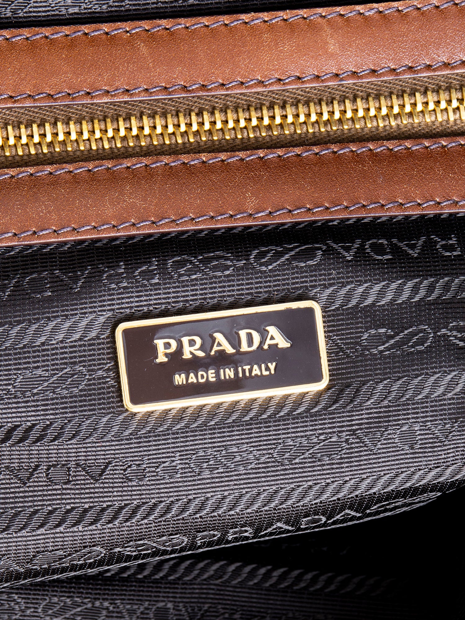 Prada Animal Print Calf Hair Shoulder Bag Brown