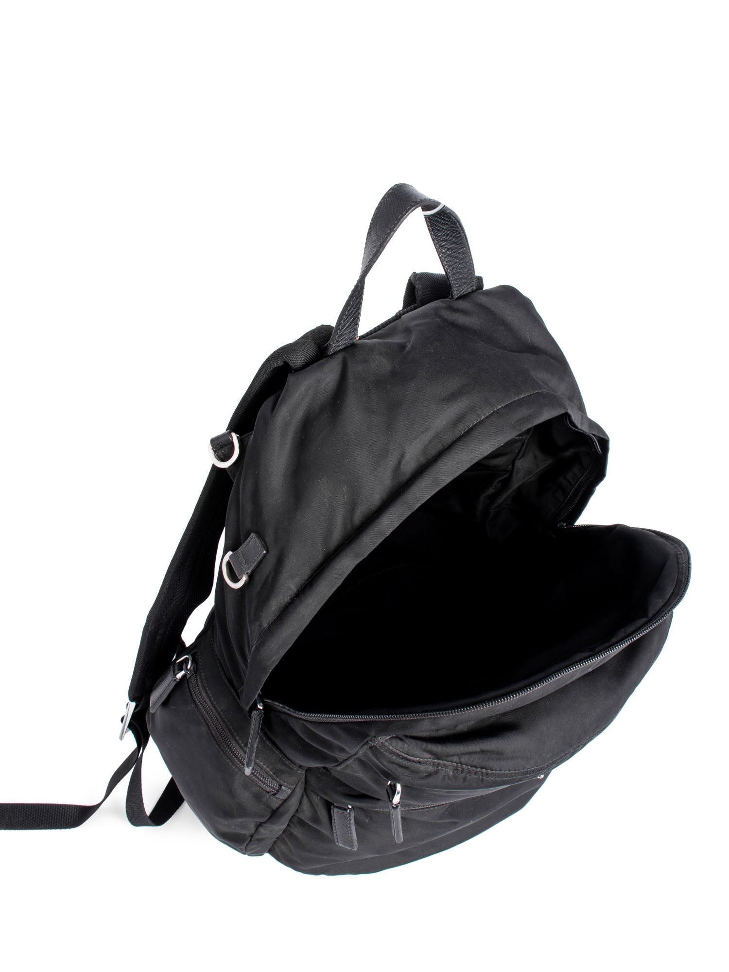 Prada Canvas Leather Large Backpack Black