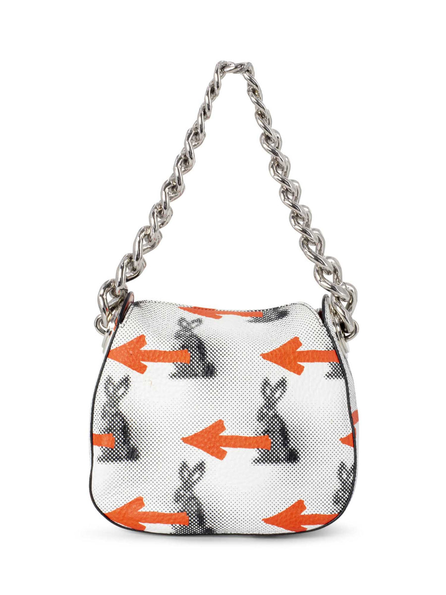 Prada Leather Bunny Mini Bucket Bag White