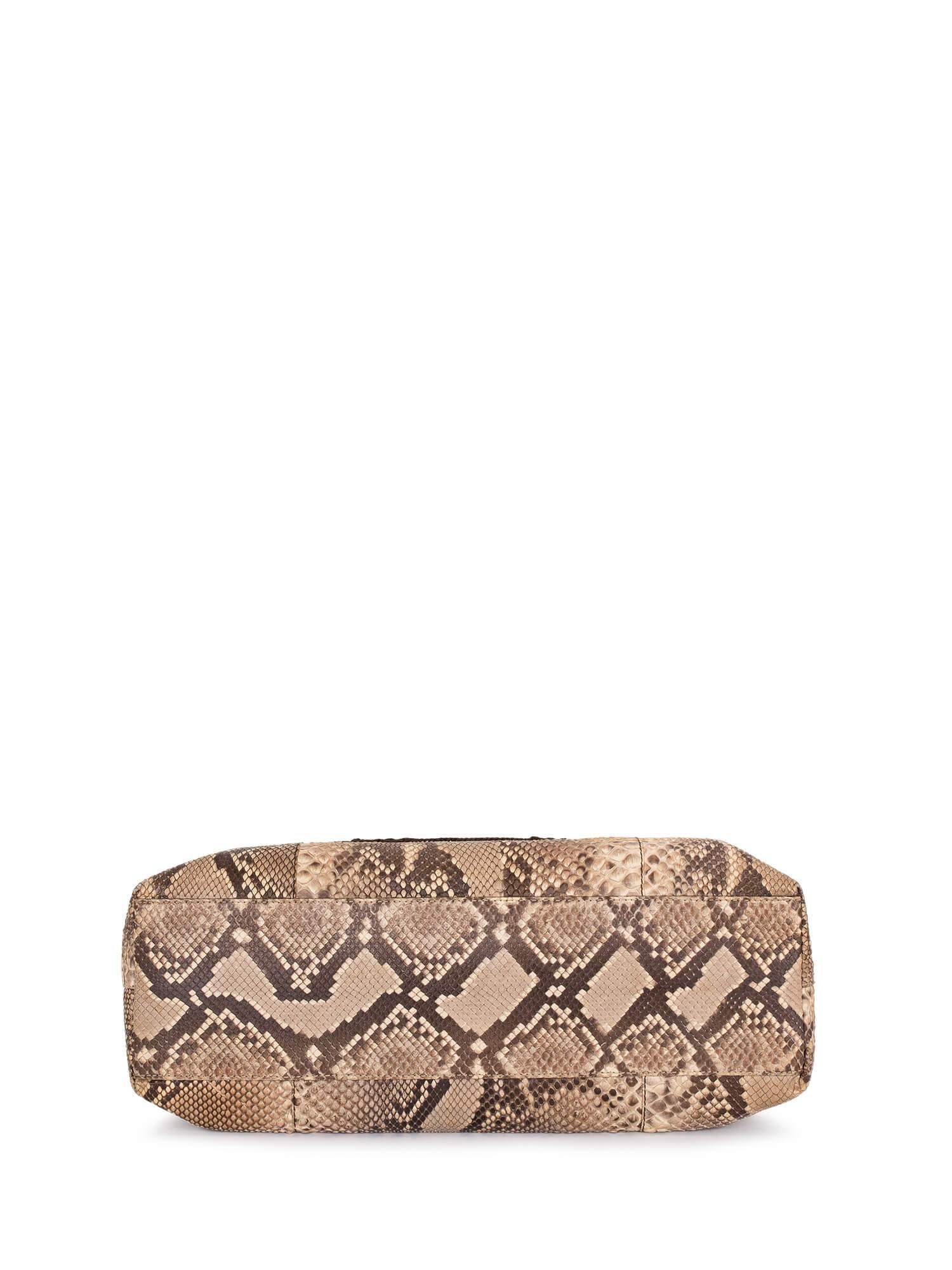 Prada Snakeskin Medium Shoulder Bag Beige
