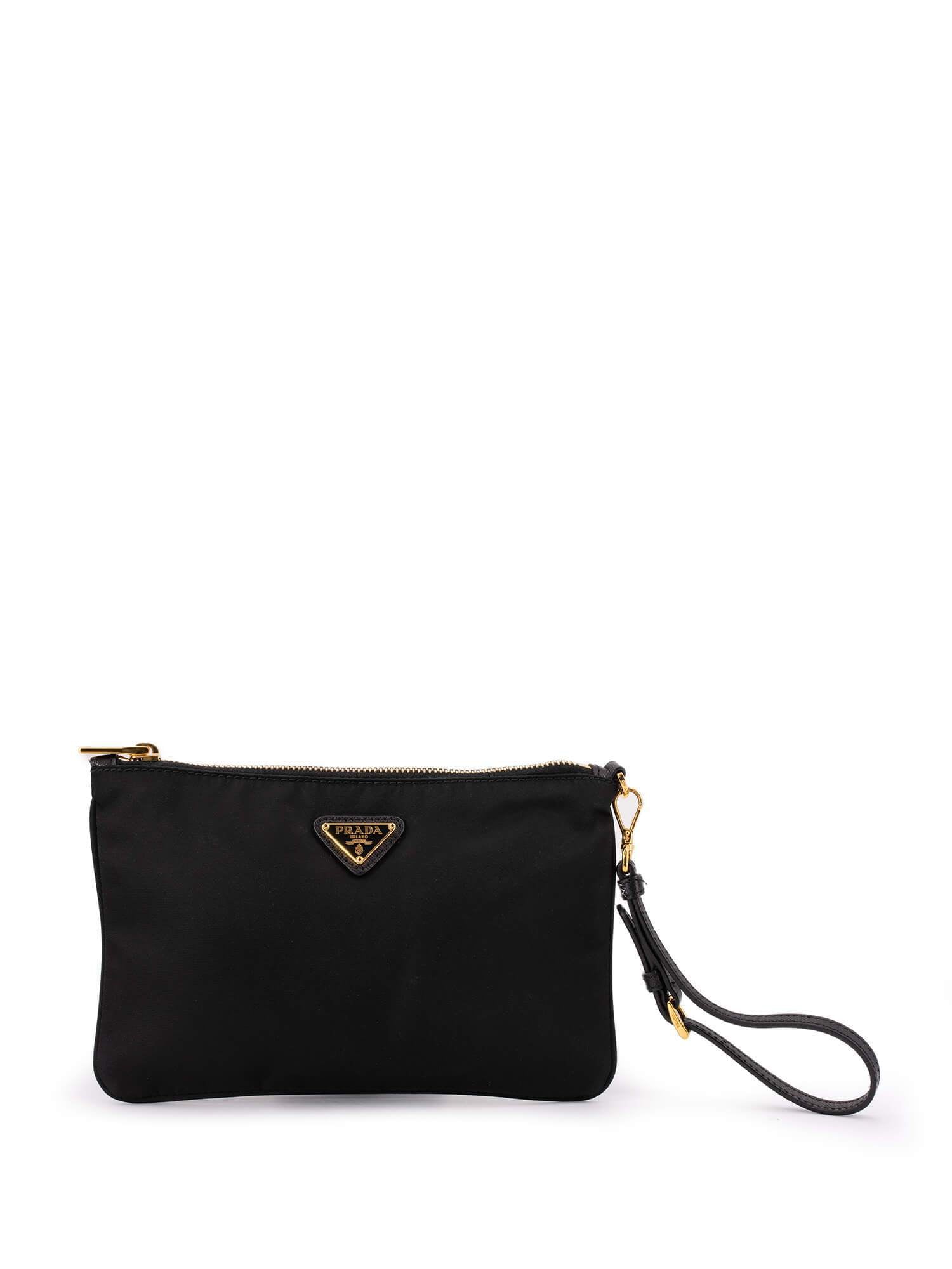 Prada Tessuto Nylon Pochette Bag Black