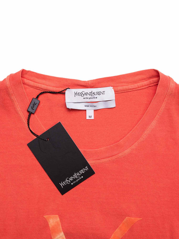 Saint Laurent Cotton YSL Logo Top Orange