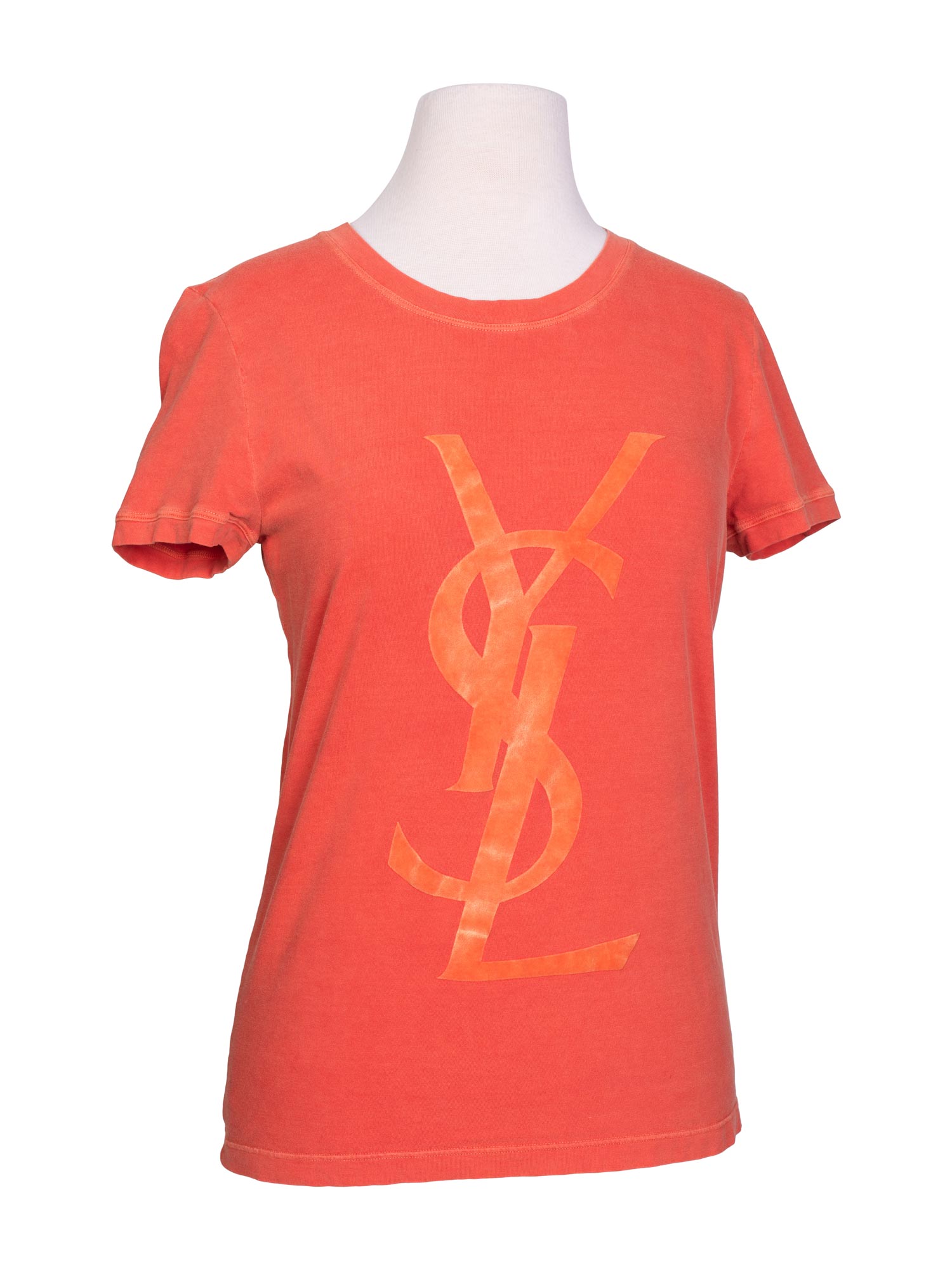Saint Laurent Cotton YSL Logo Top Orange