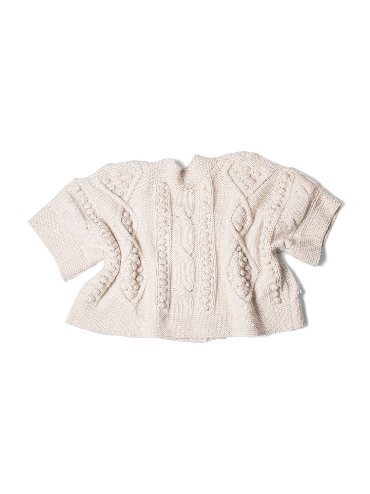 Stella McCartney Cashmere Cable Knit Chunky Oversized Cropped Sweater Ivory